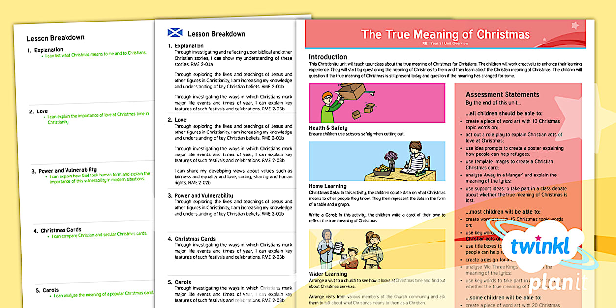 CfE Second Level RE: The True Meaning of Christmas for Christians Year 5