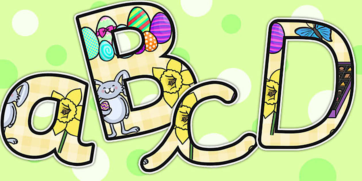 Easter Themed Size Editable Display Lettering (teacher made)