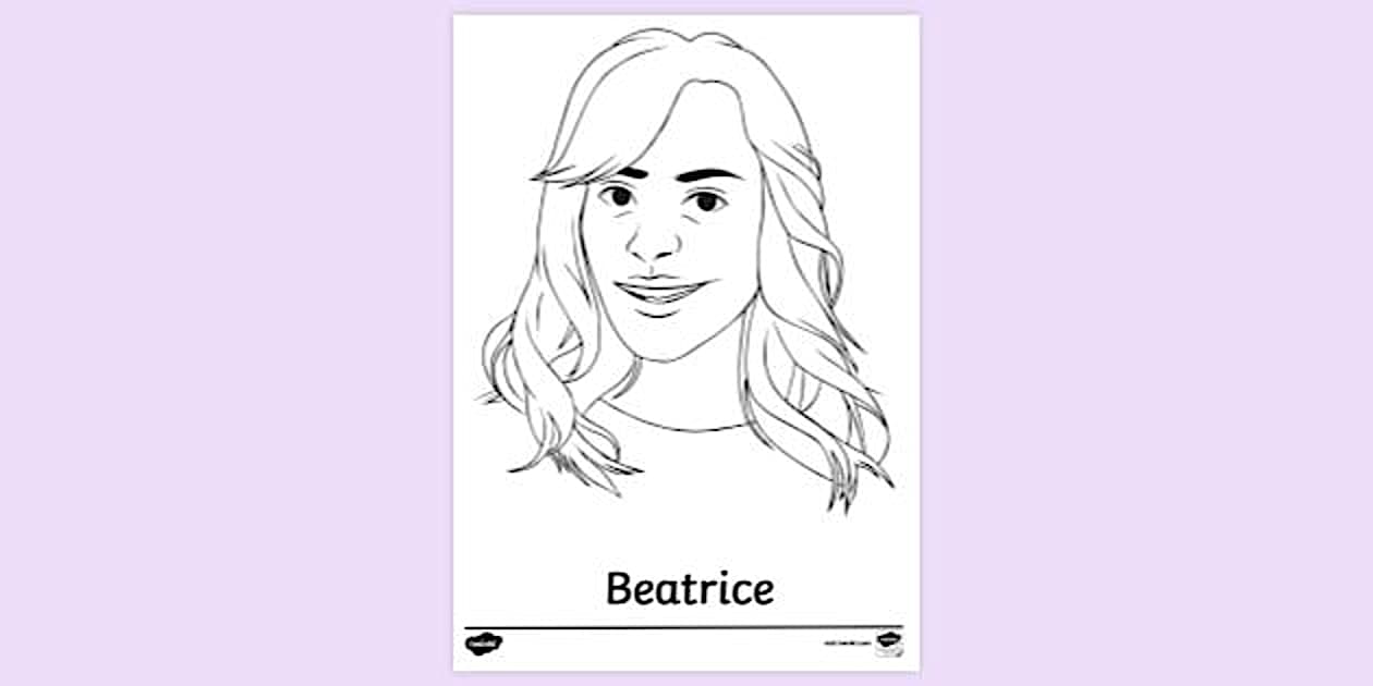 Beatrice Much Ado About Nothing Colouring Sheet - Twinkl