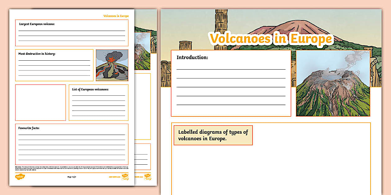 Volcanoes in Europe Non-Chronological Report Template