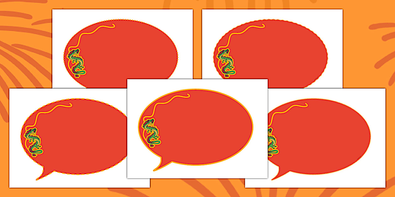 Red and Gold Editable Speech Bubbles - Twinkl - KS1 - Twinkl