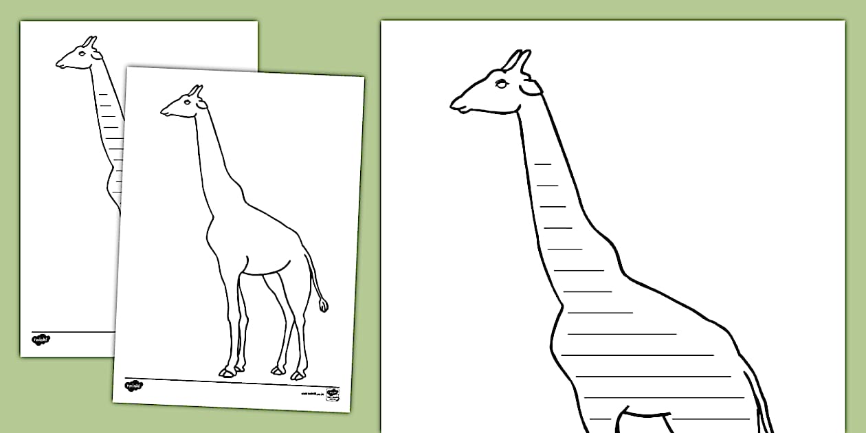Giraffe Writing Template (Hecho por educadores) - Twinkl