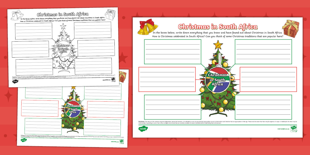 Christmas in South Africa Mind Map - Twinkl