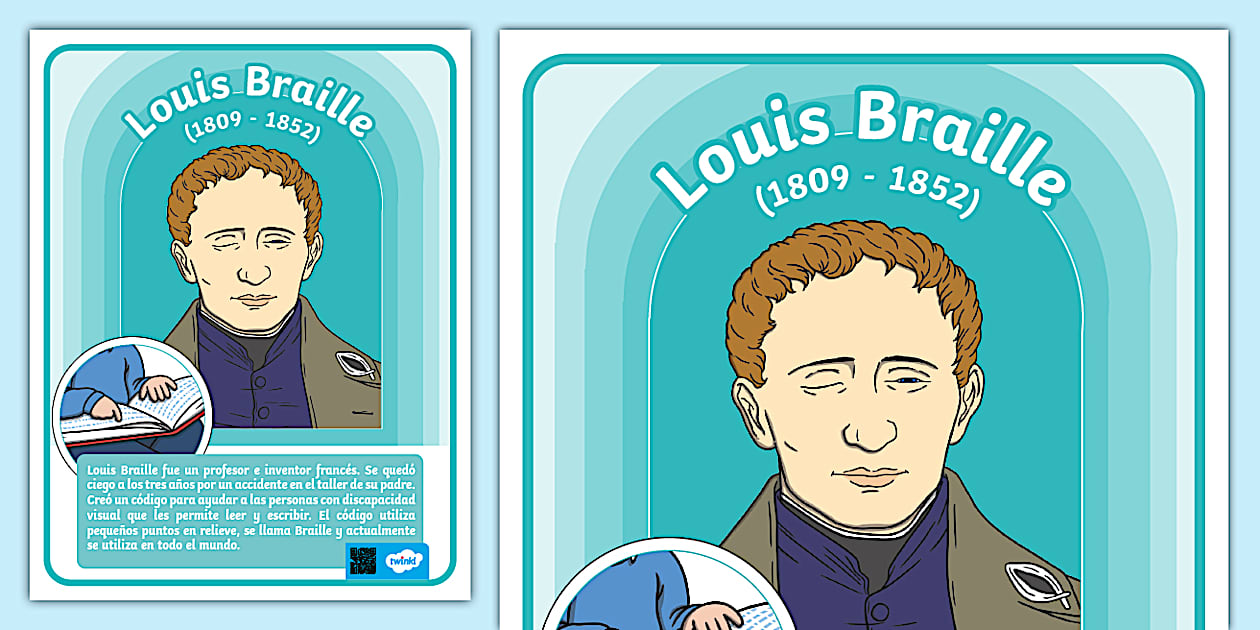 Cartel: Louis Braille (teacher made) - Twinkl