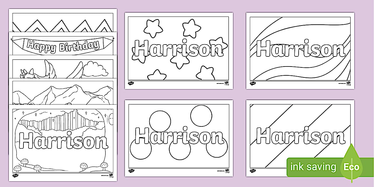 Harrison Name Simple Colouring Activity Sheet | Twinkl Pages
