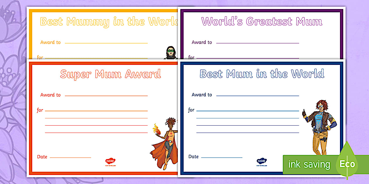 Editable Mother’s Day Certificates (teacher made) - Twinkl