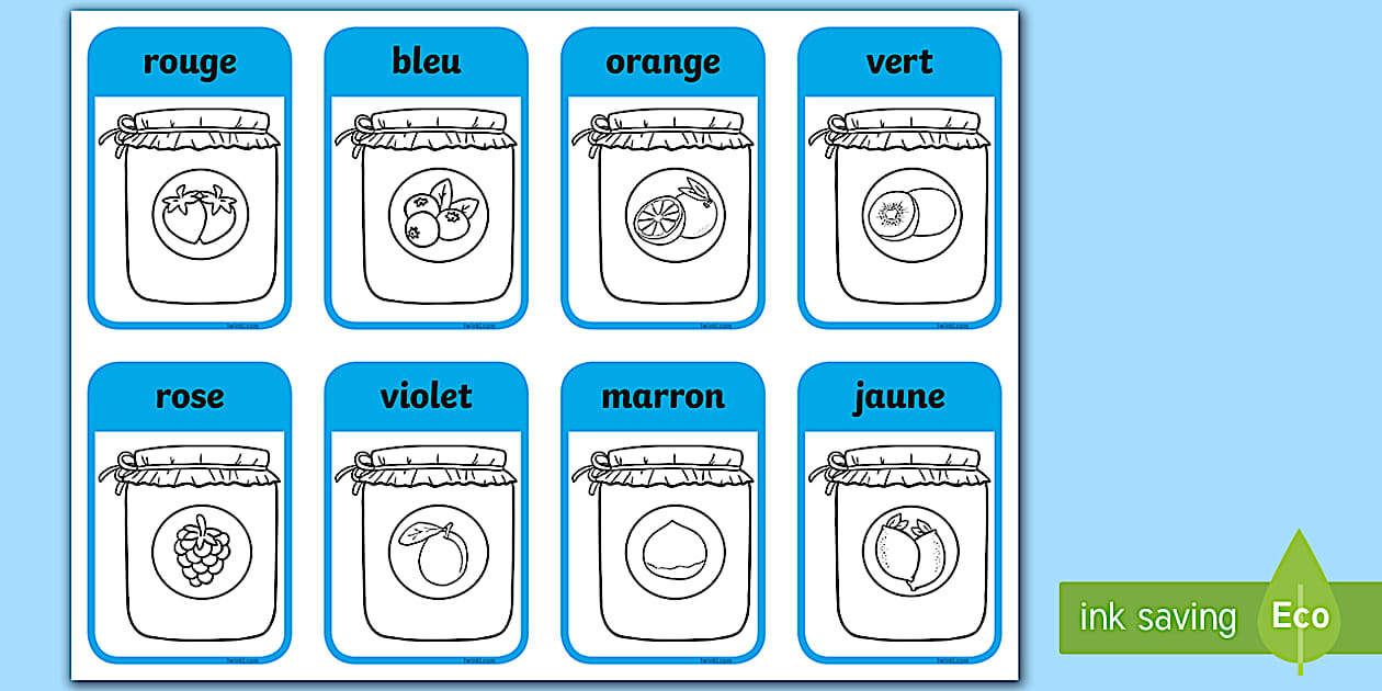 👉 Jam Jar Colouring Sheet French (teacher made) - Twinkl