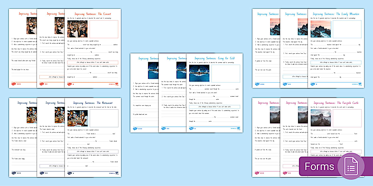 Edit and Improve Sentences Activity Sheets Set 2 - Twinkl