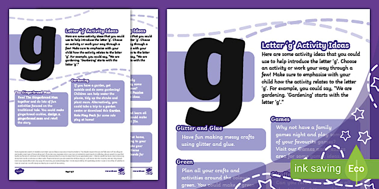 Letter 'g' Activity Ideas (teacher made) - Twinkl