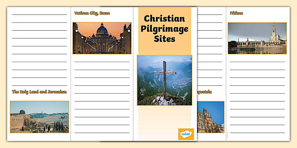 Christian Pilgrimage Sites Leaflet Template (teacher made)