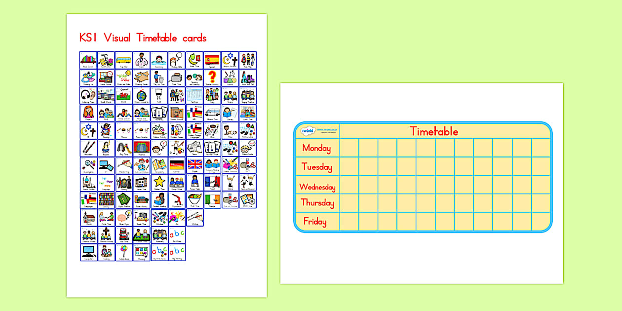 KS1 Mini Editable Visual Timetable (teacher made) - Twinkl