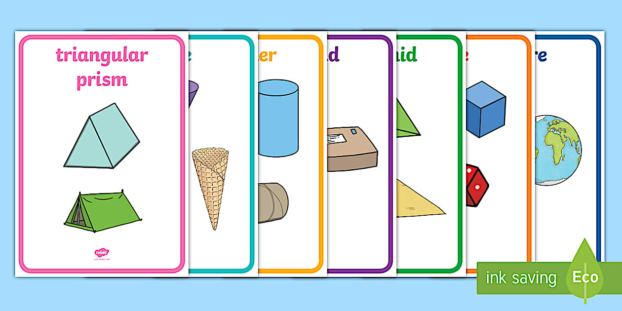 Editable 3D Shape Posters with Everyday Examples - Twinkl