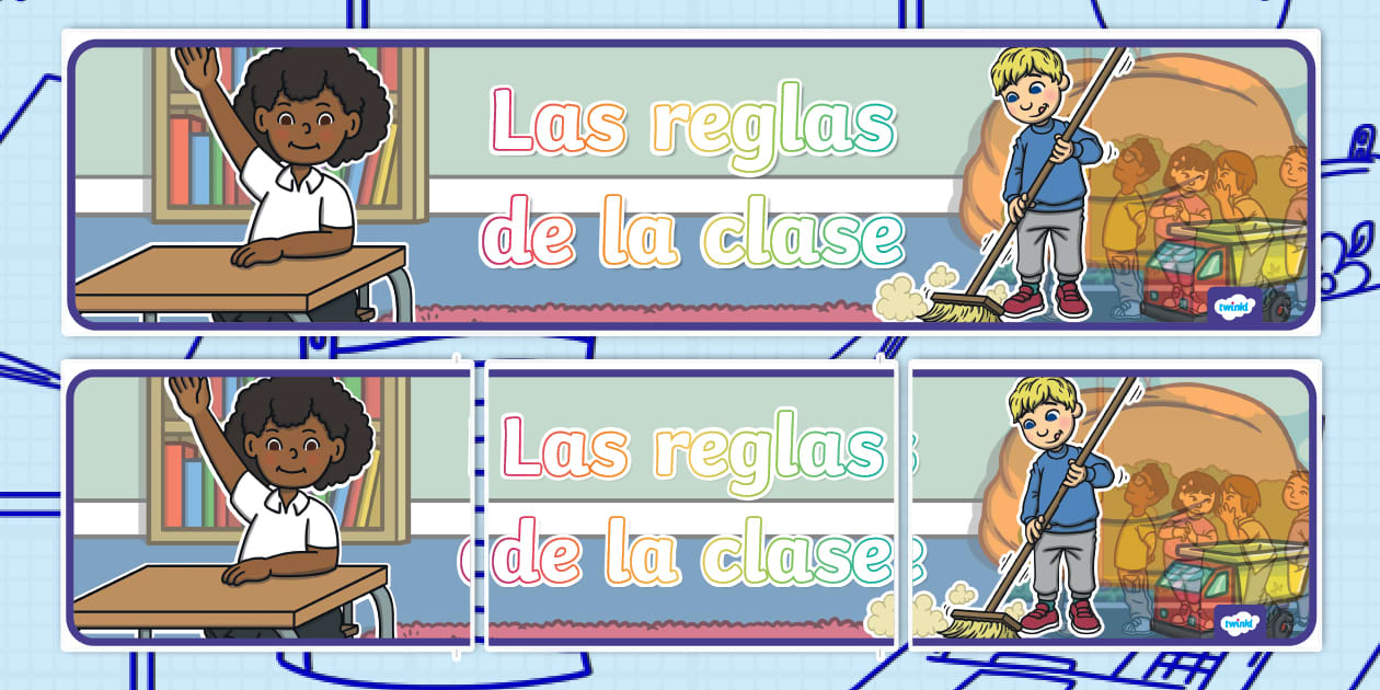 Pancarta: las reglas de la clase - Twinkl