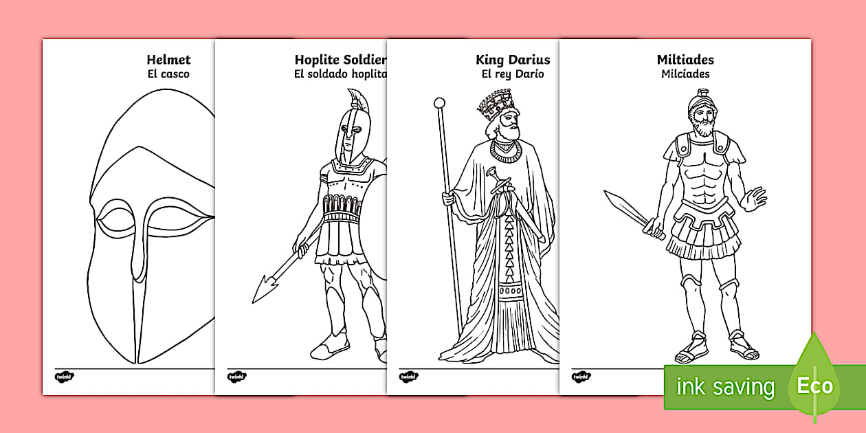Ancient Greek Figures Colouring Pages English/Spanish - Ancient Greek ...