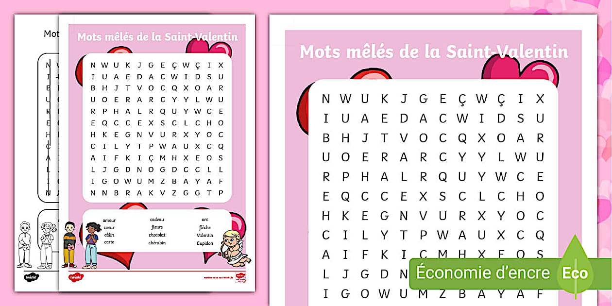 Mots mêlés de la Saint-Valentin - Twinkl