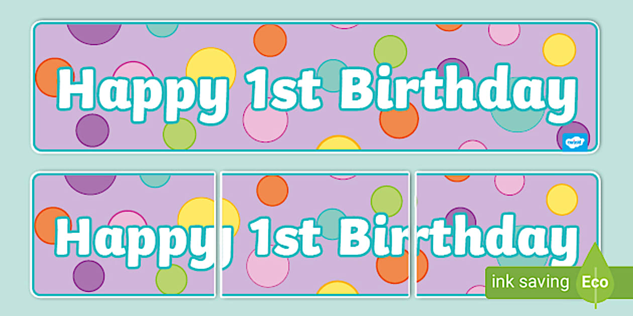 1st Happy Birthday Purple Banner | EYLF | Twinkl - Twinkl