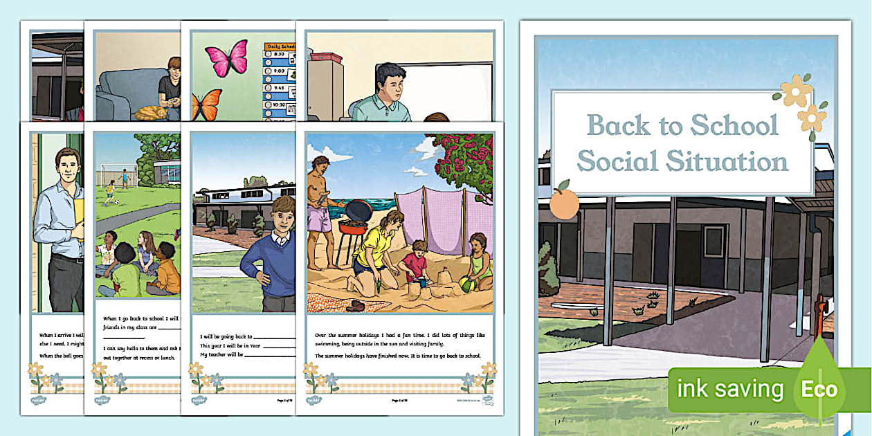Back to School Social Situation (teacher made) - Twinkl