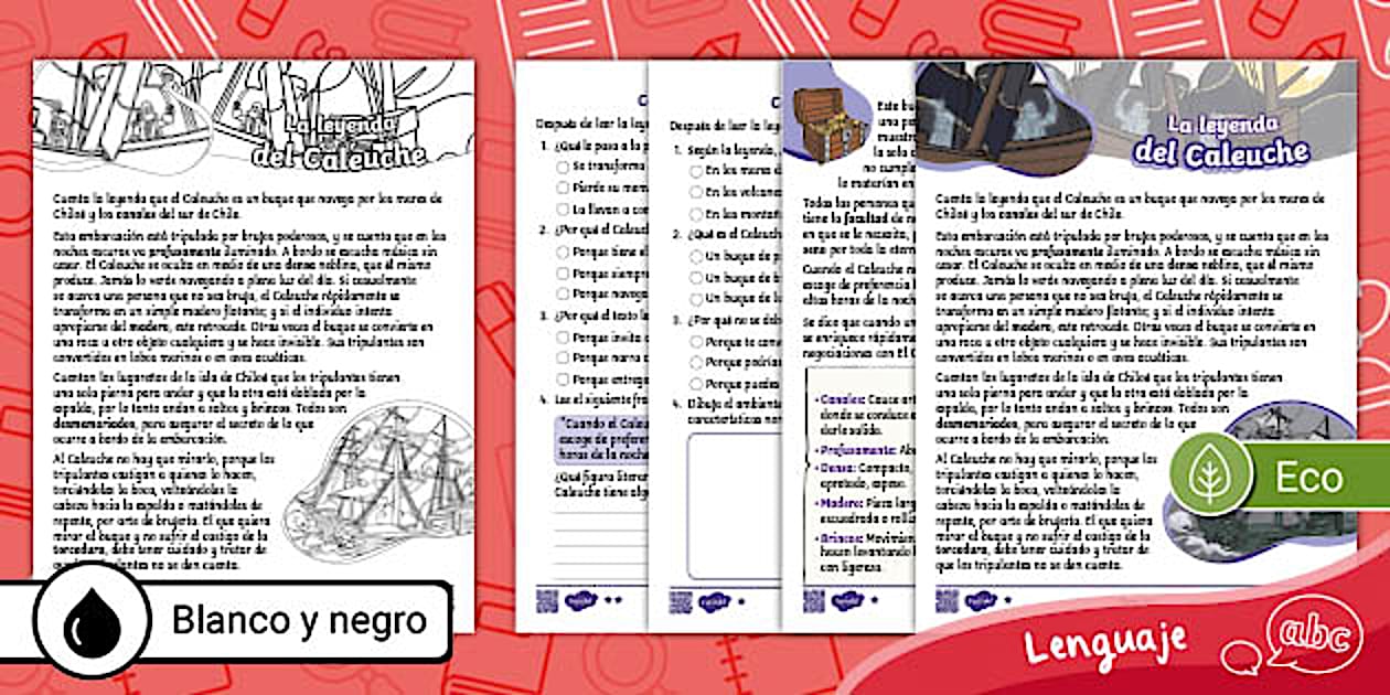 Comprensión lectura leyenda Caleuche (Hecho por educadores)