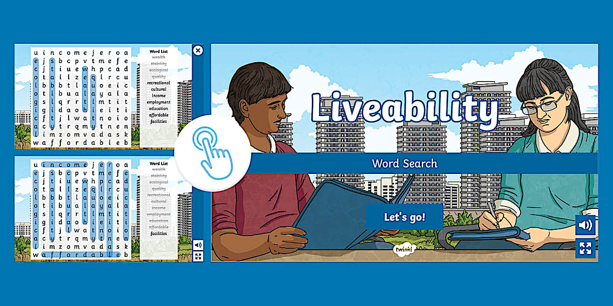 Liveability Interactive Word Search (teacher made) - Twinkl