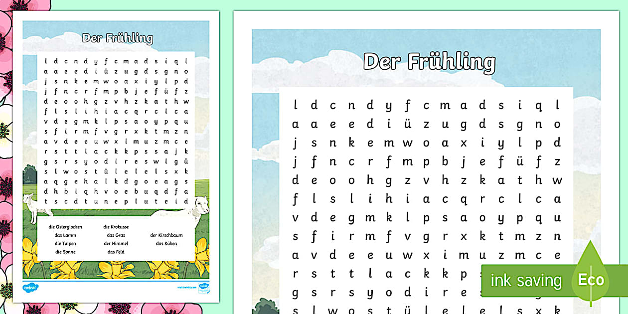 Spring Vocabulary Word Search