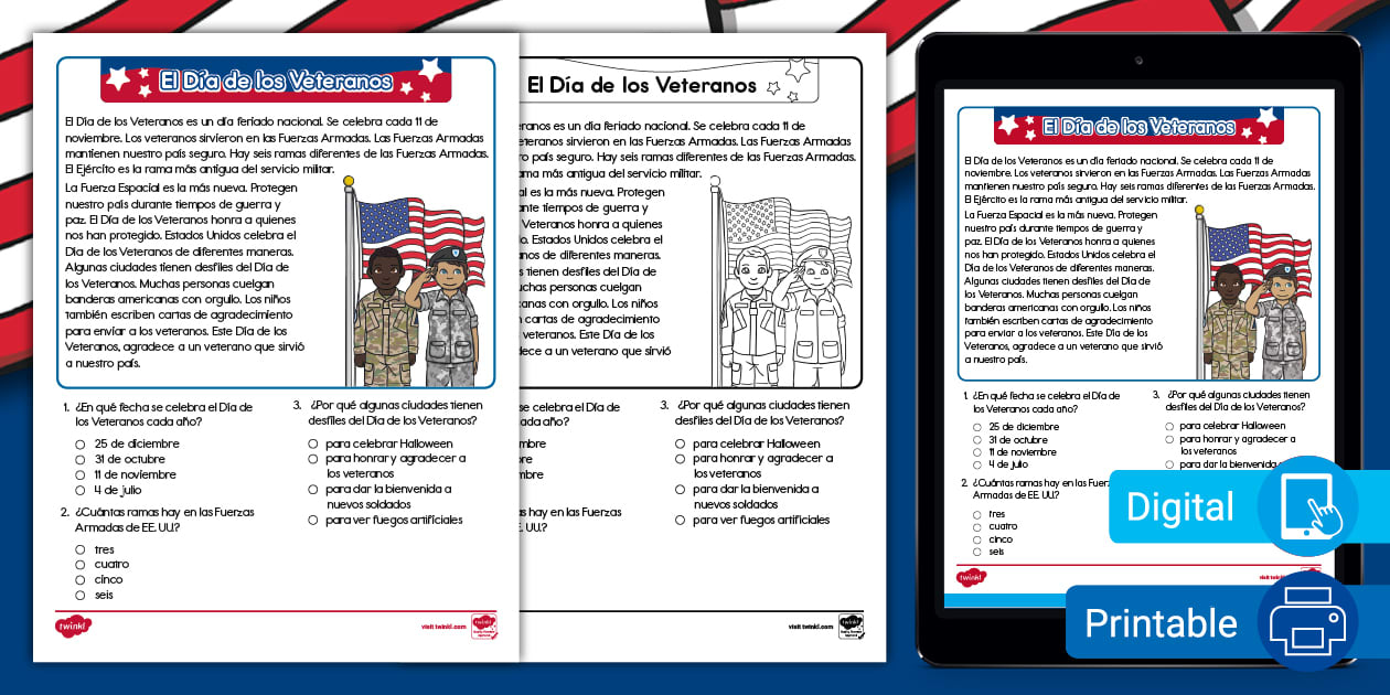 Actividad de comprensión de lectura de segundo grado: El Día de los ...