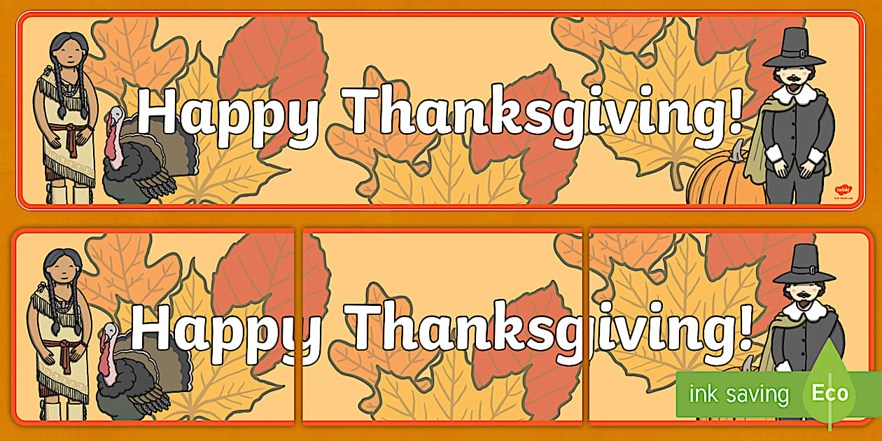 Thanksgiving Display Banner 2 (teacher made) - Twinkl