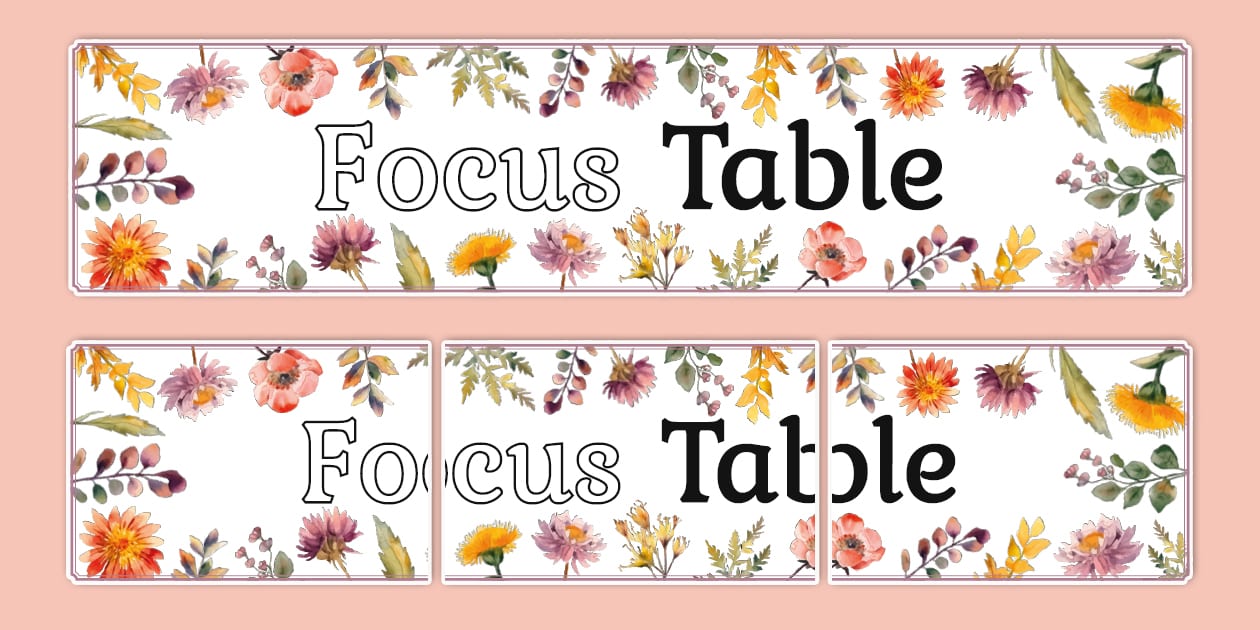 Wildflower Botanical Themed Focus Table Display Poster