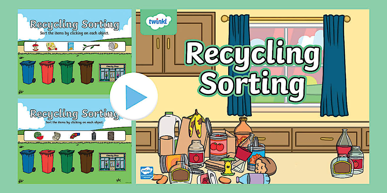 Recycling Sorting Interactive PowerPoint - Twinkl