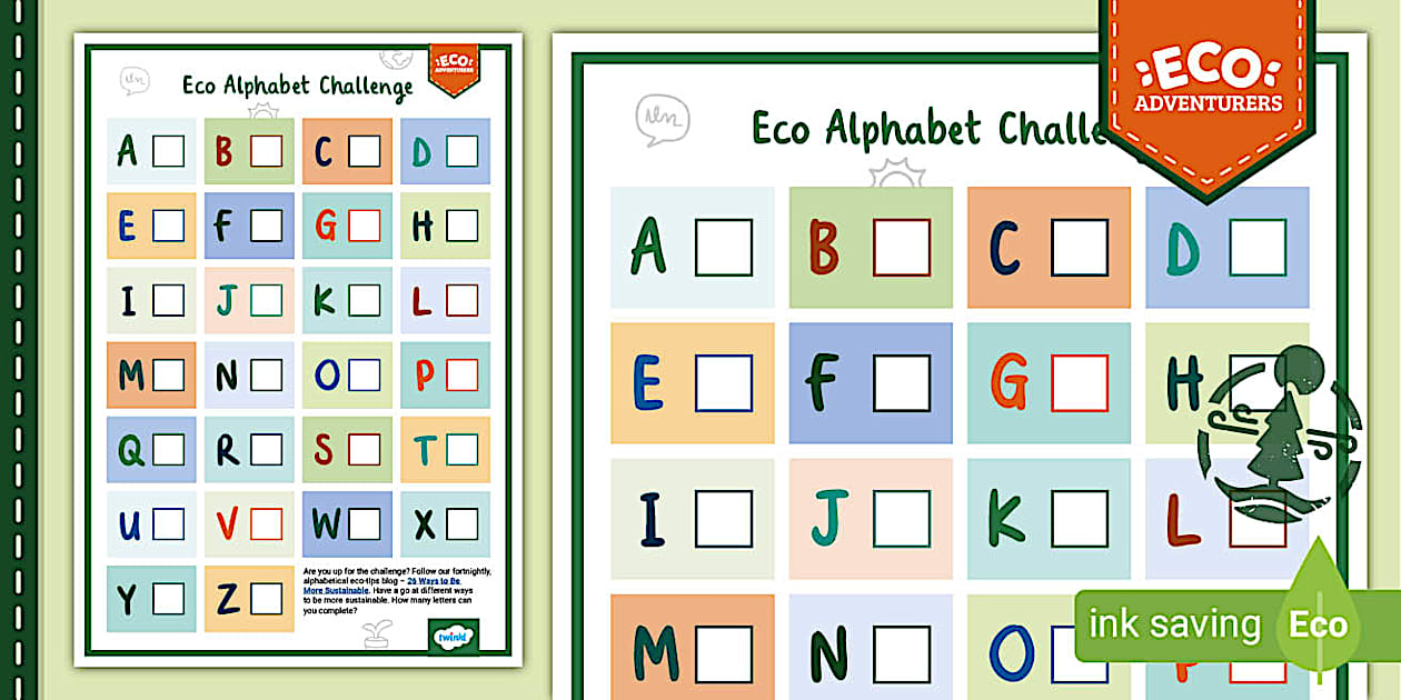 26 Ways to Be More Sustainable: Eco Alphabet Challenge