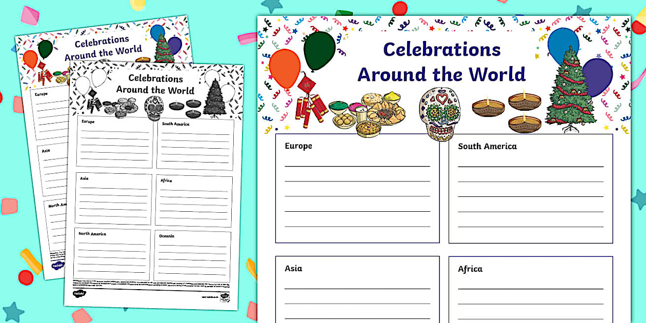 Celebrations Around the World Fact File Template - Twinkl