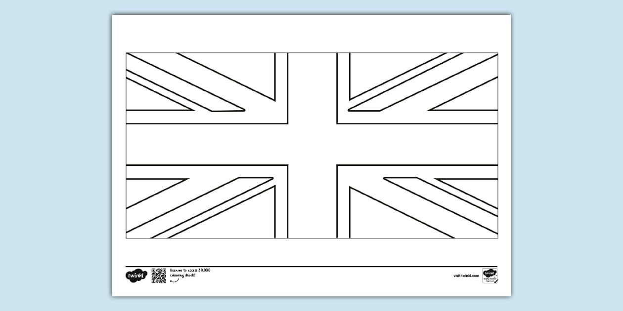 United Kingdom Flag Coloring Sheet (Teacher-Made) - Twinkl