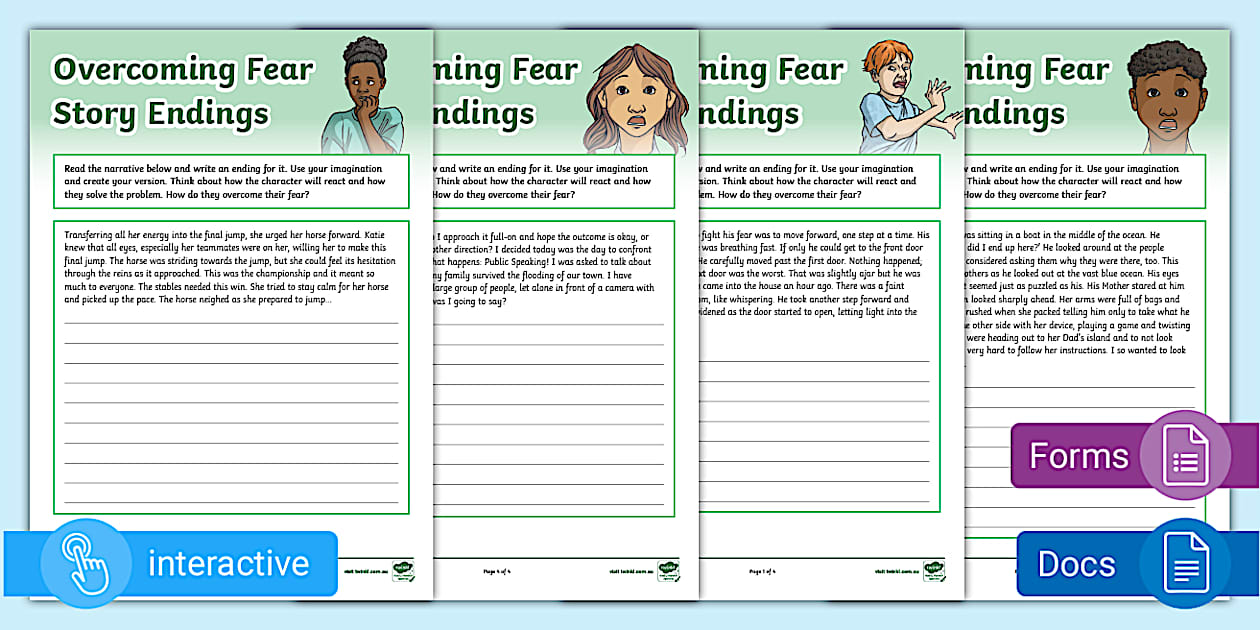 Overcoming Fear Story Endings (teacher made) - Twinkl