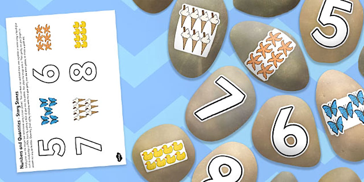 Numbers and Quantities Story Stone Image Cut Outs - Twinkl