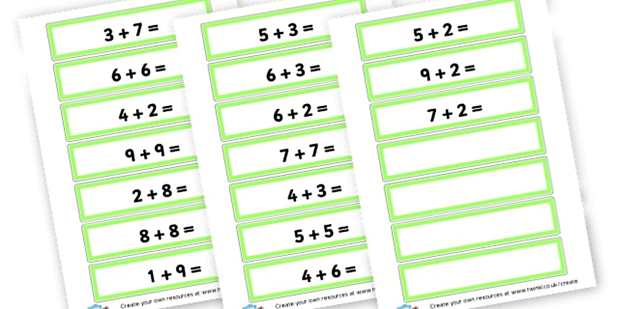Additon Cards - Calculation - Primary Resources - Twinkl