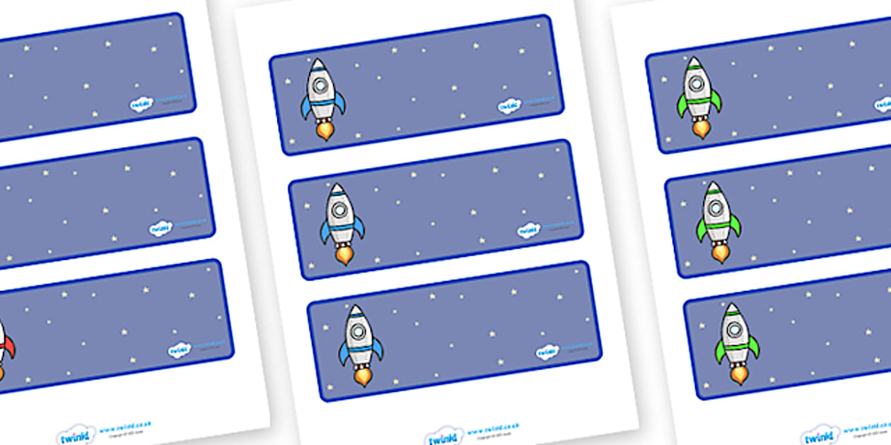 👉 Editable Drawer - Peg - Name Labels (Rockets) - Twinkl