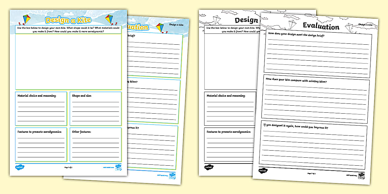 Design a Kite Worksheet (teacher made) - Twinkl