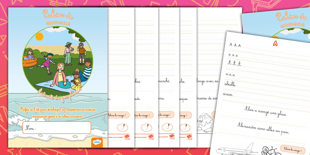 Cahier d'écriture et graphisme de l'été pour cycle 2