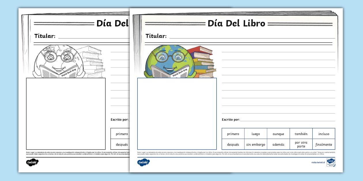 Guía de Trabajo: Escritura de Noticia - Día Del Libro