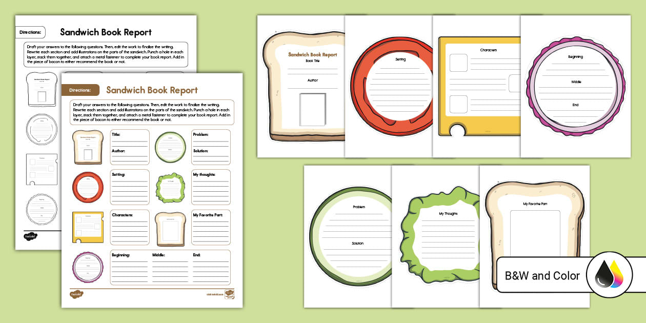 Sandwich Book Report (Hecho por educadores) - Twinkl