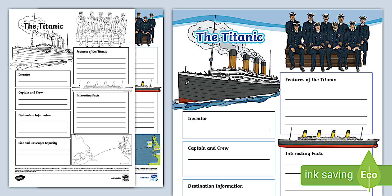 The Titanic Fact File Template (teacher made) - Twinkl