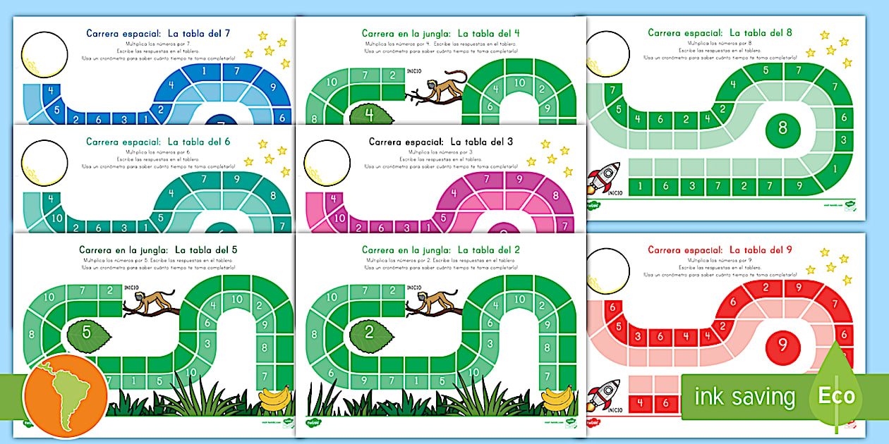 Juegos de mesa: Tablas de multiplicar (teacher made)