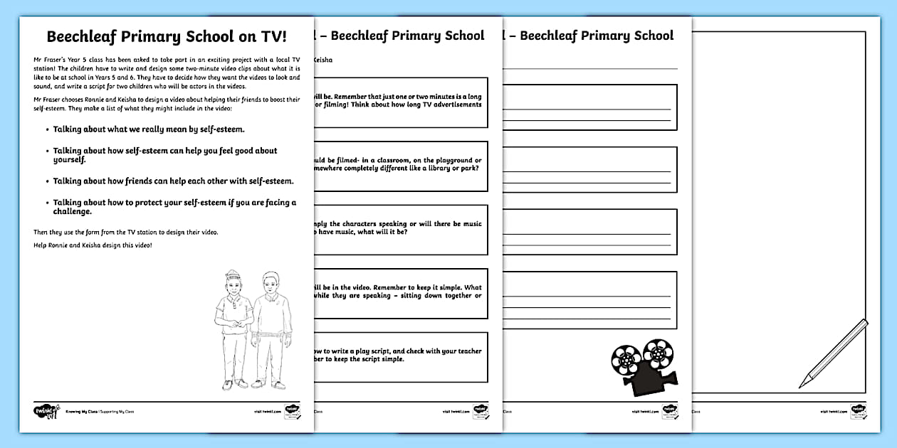 UKS2 Beechleaf Self-Esteem Activities - Twinkl