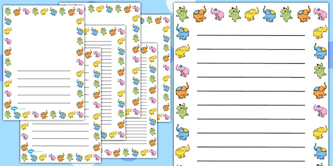 One Elephant Went Out to Play Page Borders (teacher made)