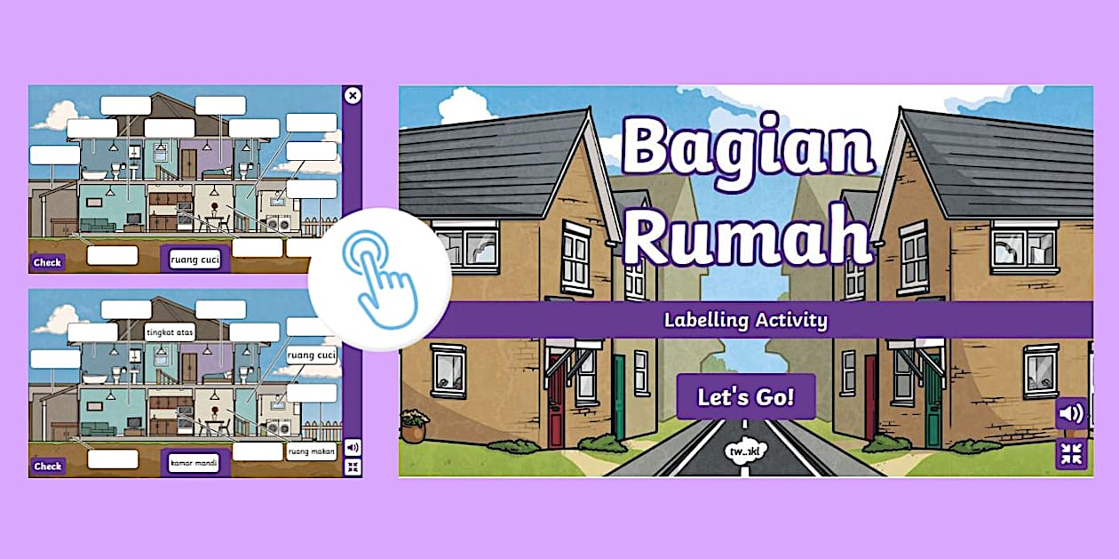 Label the Parts of the a House Interactive - Indonesian