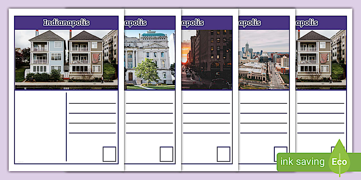 Indianapolis Postcards | Twinkl KS1 | Postcards | Stationery