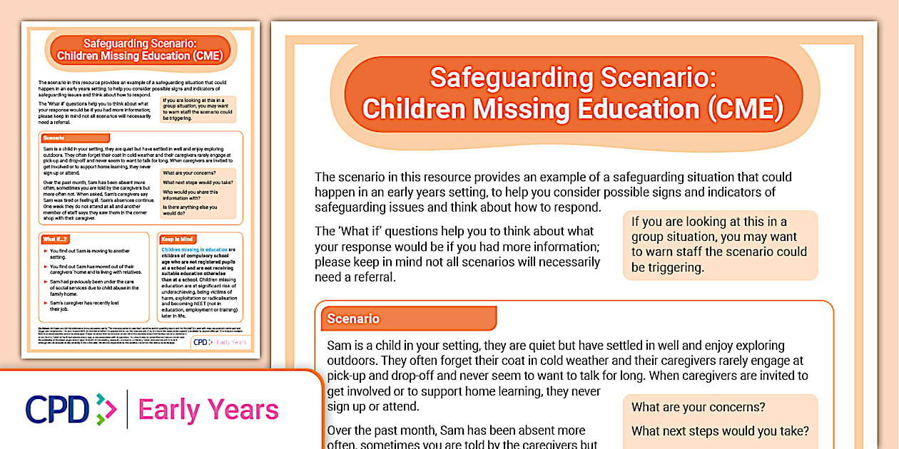 Safeguarding Scenario: Children Missing Education (Poster)