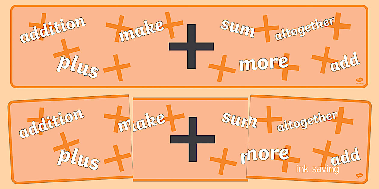 👉 Maths Sign Display Banners (Addition) (teacher made)
