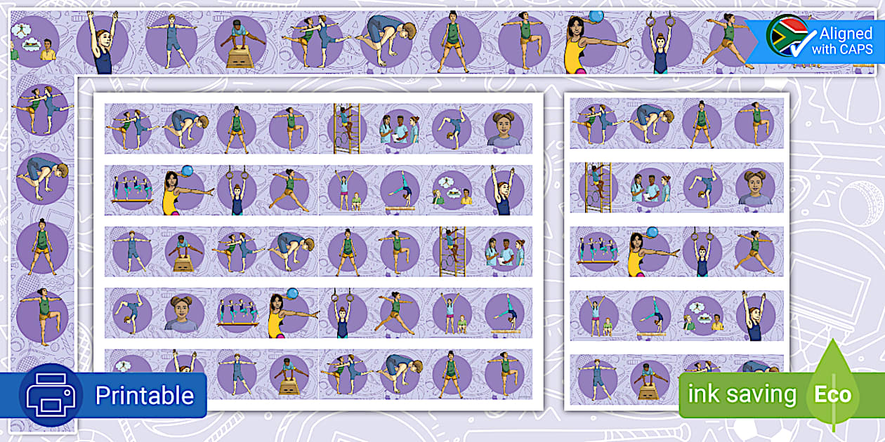 Grade 6 Physical Fitness Gymnastics Movement Display Borders