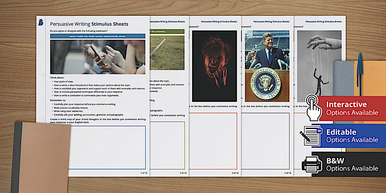 Persuasive Writing Stimulus Sheets (teacher made) - Twinkl
