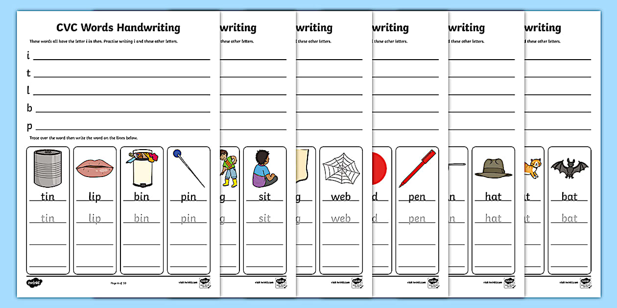 QLD CVC Words Handwriting Worksheets (teacher made) - Twinkl
